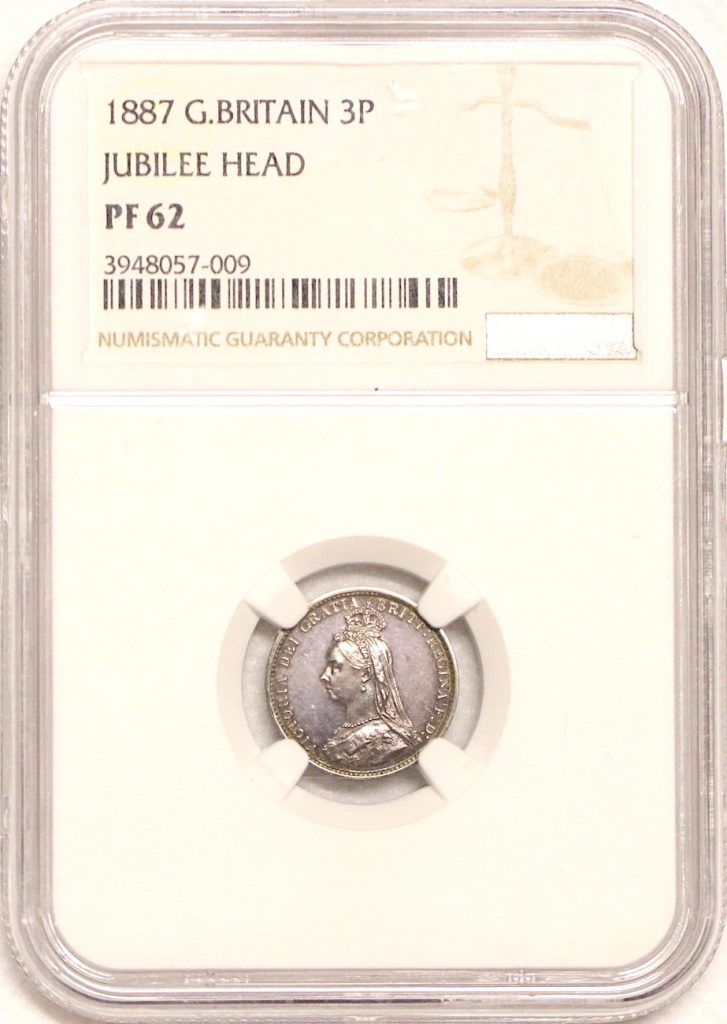 1887 Proof Threepence Victoria – UK Coinage