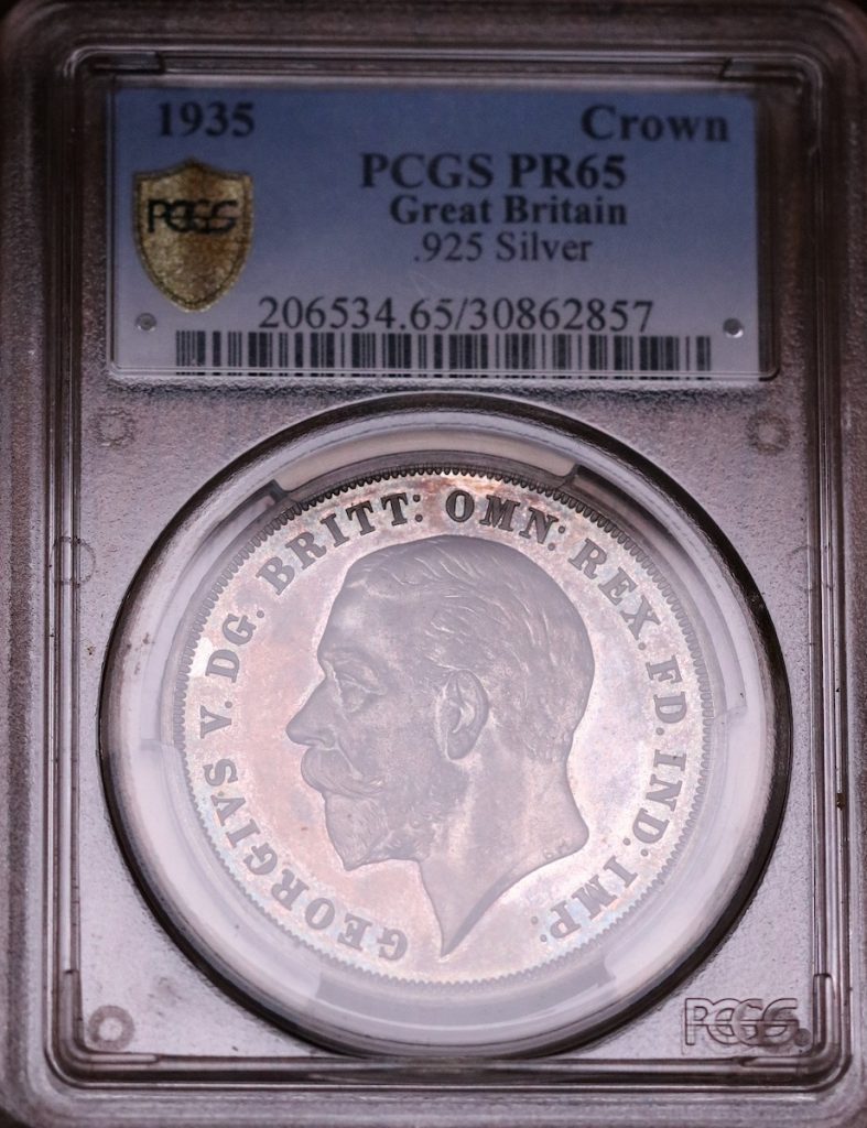 1935 PROOF CROWN RAISED EDGE GEORGE V PCGS PF65 – UK Coinage