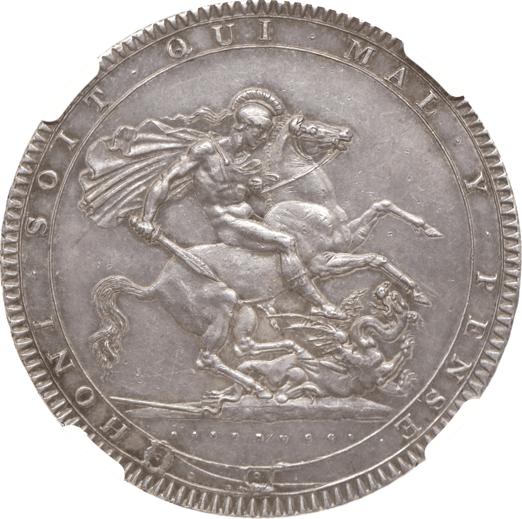 1819 Crown George Iii Ngc Au58 No Stops On Edge Rare Uk Coinage