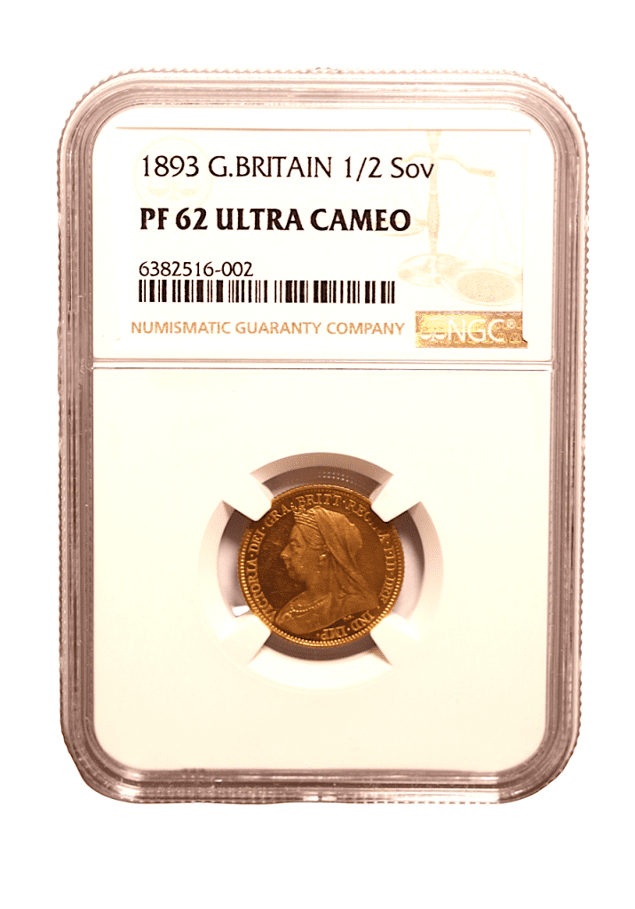 1893 Proof Half Sovereign NGC PF62 Ultra Cameo – UK Coinage